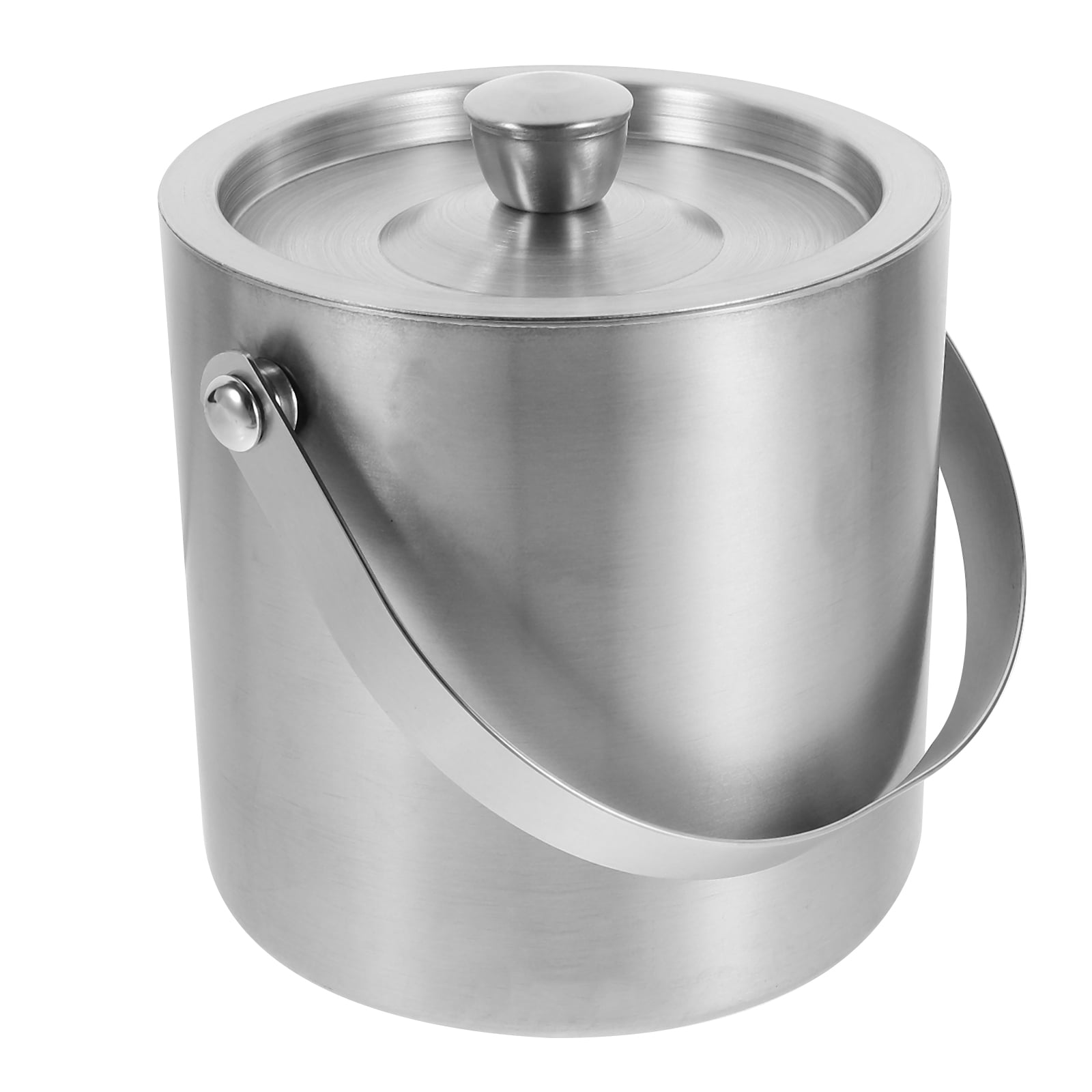 Stainless Steel Ice Container Insulated Ice Cube Bucket with Lid Bucket ...