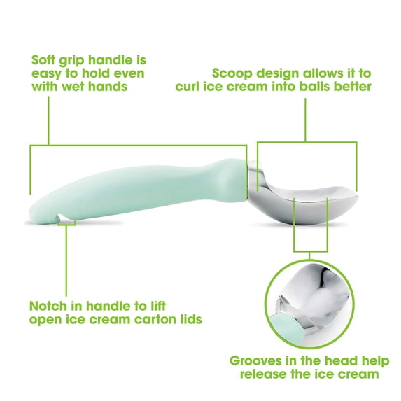 Stainless Steel Ice Cream Scoop - Dishwasher Safe Metal Ice Cream ...