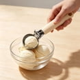 Stainless Steel Ice Cream Scoop Thumb Press Spring Loaded Food Scooper ...
