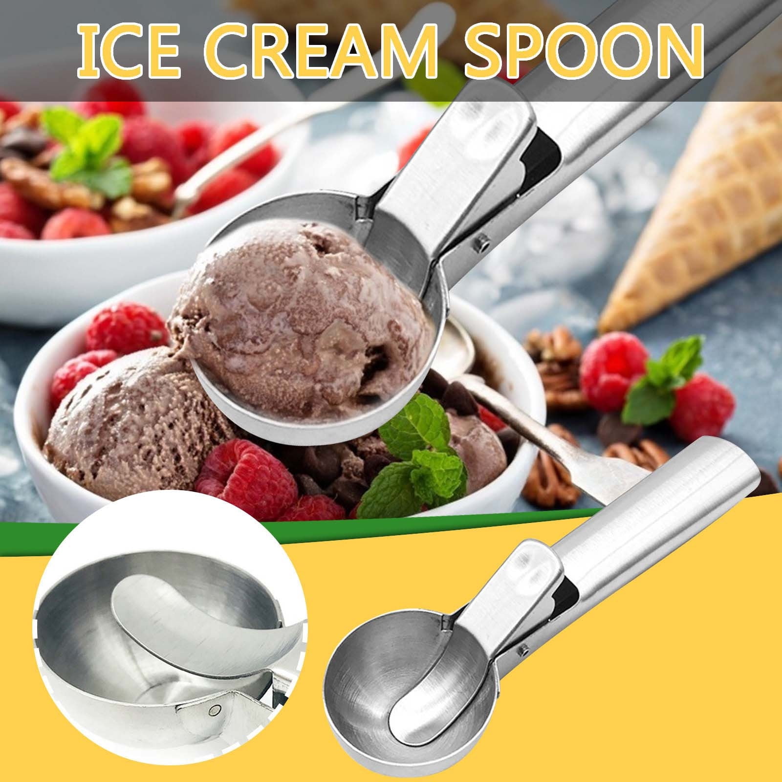 Stainless Steel Ice Cream Scoop with Trigger Release Mechanism - 430 ...