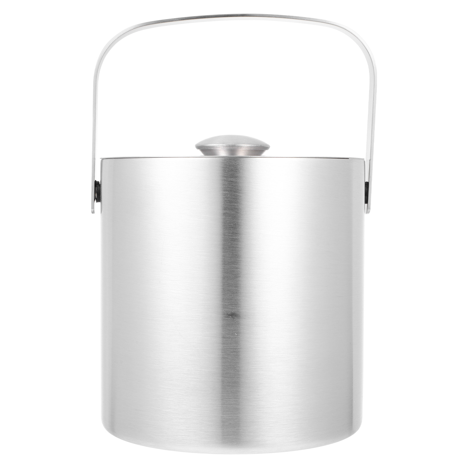 Stainless Steel Ice Cube Bucket Covered Ice Bucket Handheld Ice Storage ...