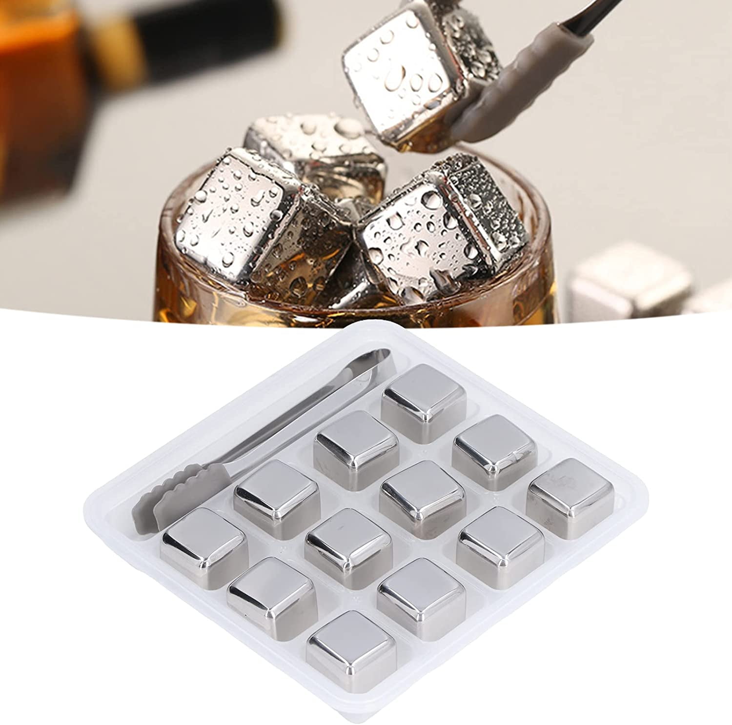 Stainless Steel Ice Cube Stones,Metal Ice Cubes,12Pcs/set Whiskey ...