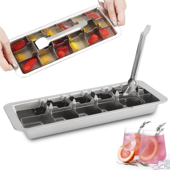Stainless Steel Ice Cube Trays,Metal Ice Cube Trays for Freezer Vintage ...