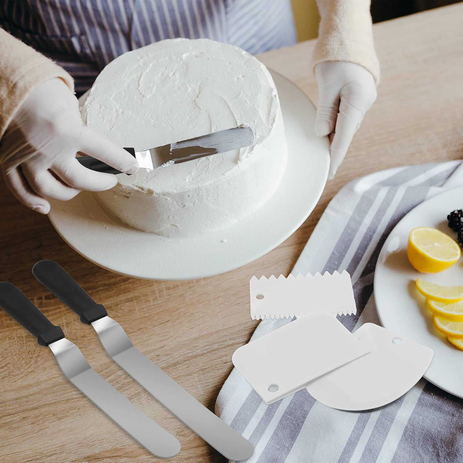 Stainless Steel Icing Spatulas Angled Cake Spatulas with Cake Smoother ...