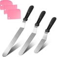 Stainless Steel Icing Spatulas with Cake Smoother Scrapers, Angled Cake ...