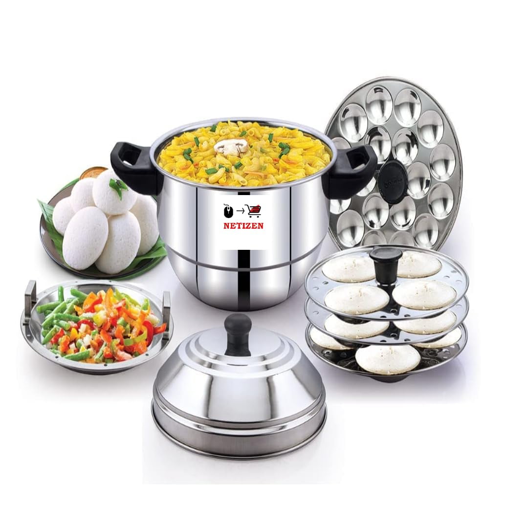 Stainless Steel Idli Cooker & Steamer - Silver, 3 Liters | 1 Steamer ...