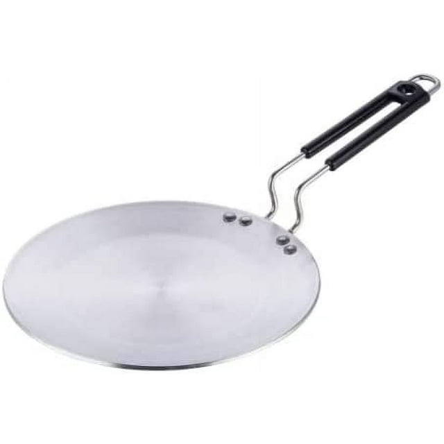 Stainless Steel Tawa, 25 cm, Induction/Gas Burner Compatible, Circular ...