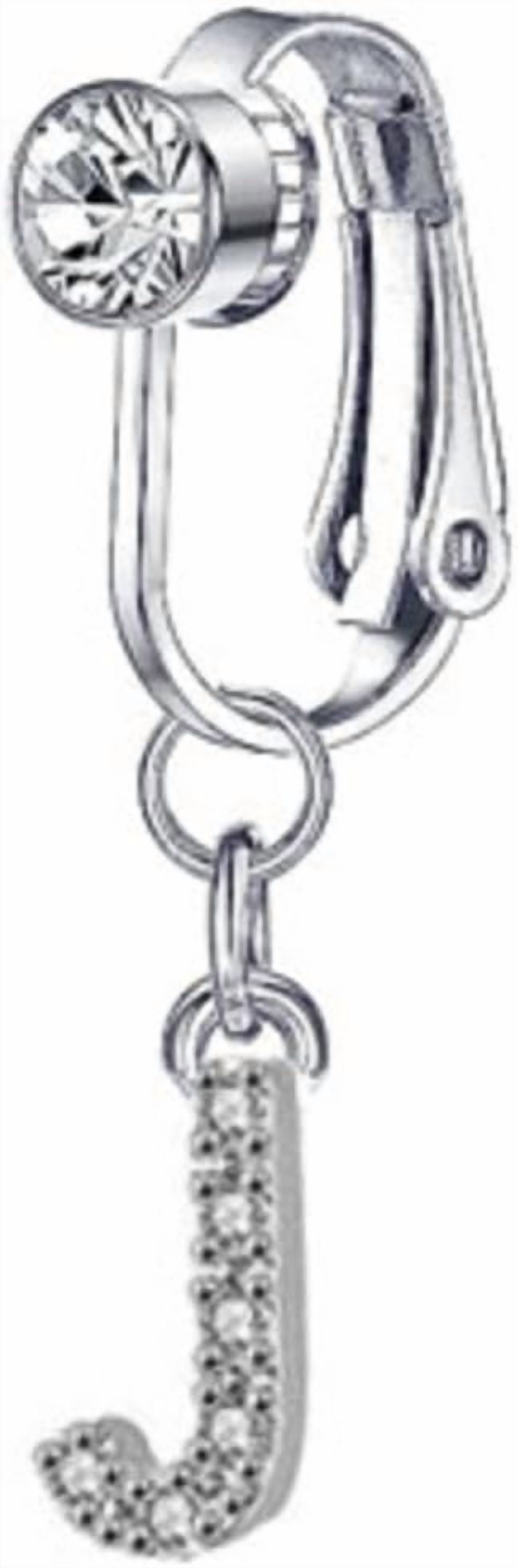 Stainless Steel Initial Fake Belly Ring Fake Belly Piercing Clip on ...