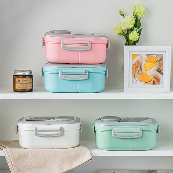 Stainless Steel Insulated Bento Lunch Box 1200ml Leakproof Compartments ...