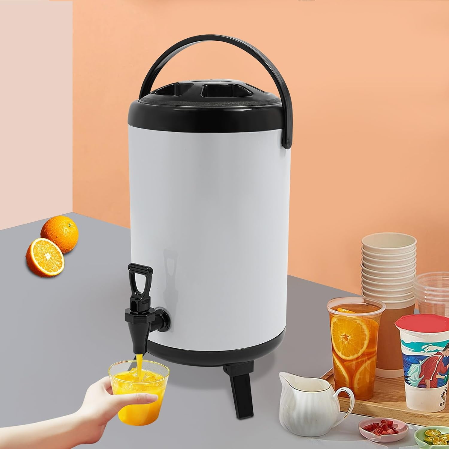 Stainless Steel Insulated Beverage Dispenser 8L/2.11gal, Insulated ...