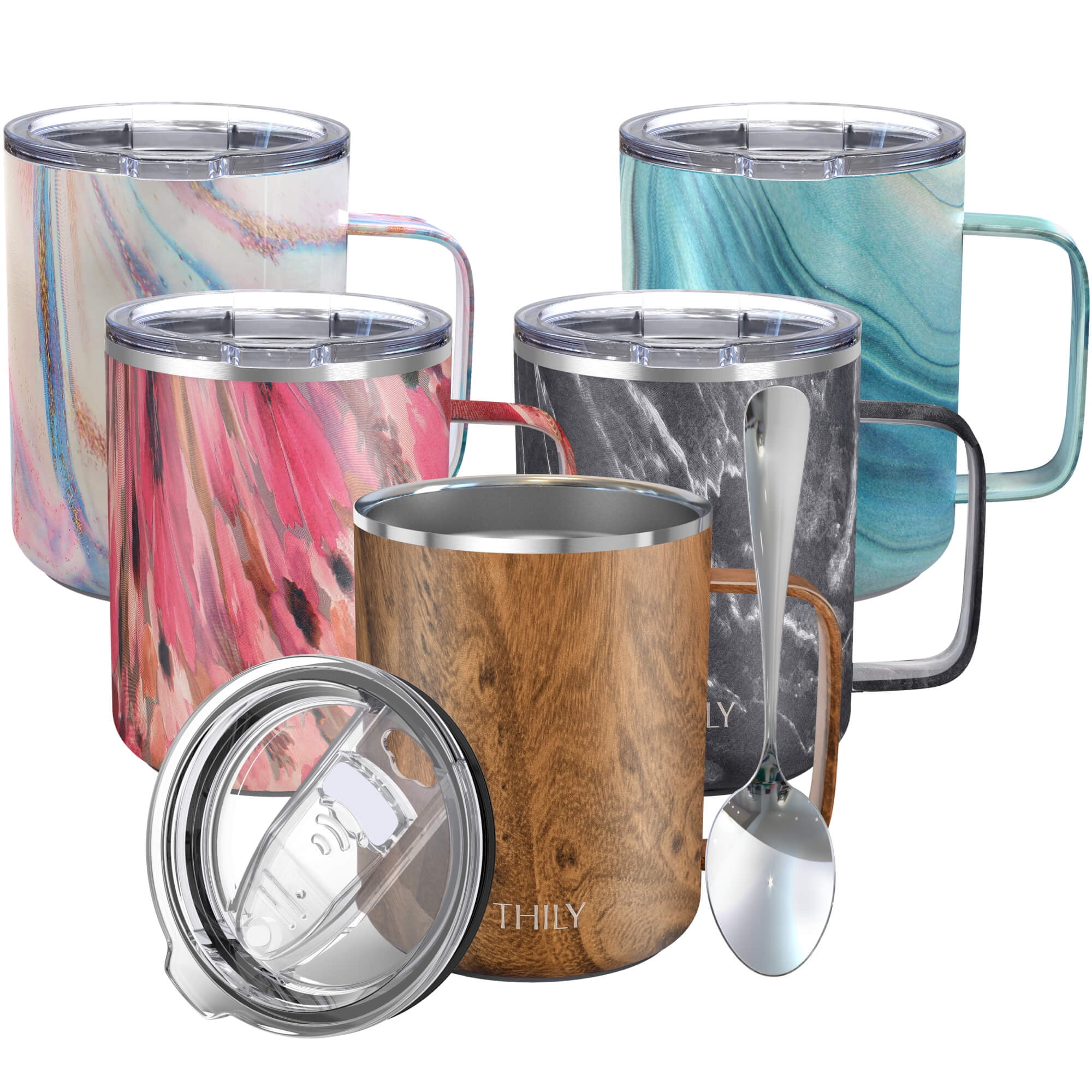 Stainless Steel Insulated Coffee Mug - THILY 12 oz Vacuum Insulated ...