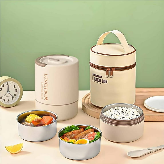 Stainless Steel Insulated Lunch Box, Large Capacity Thermal Rice Bucket ...