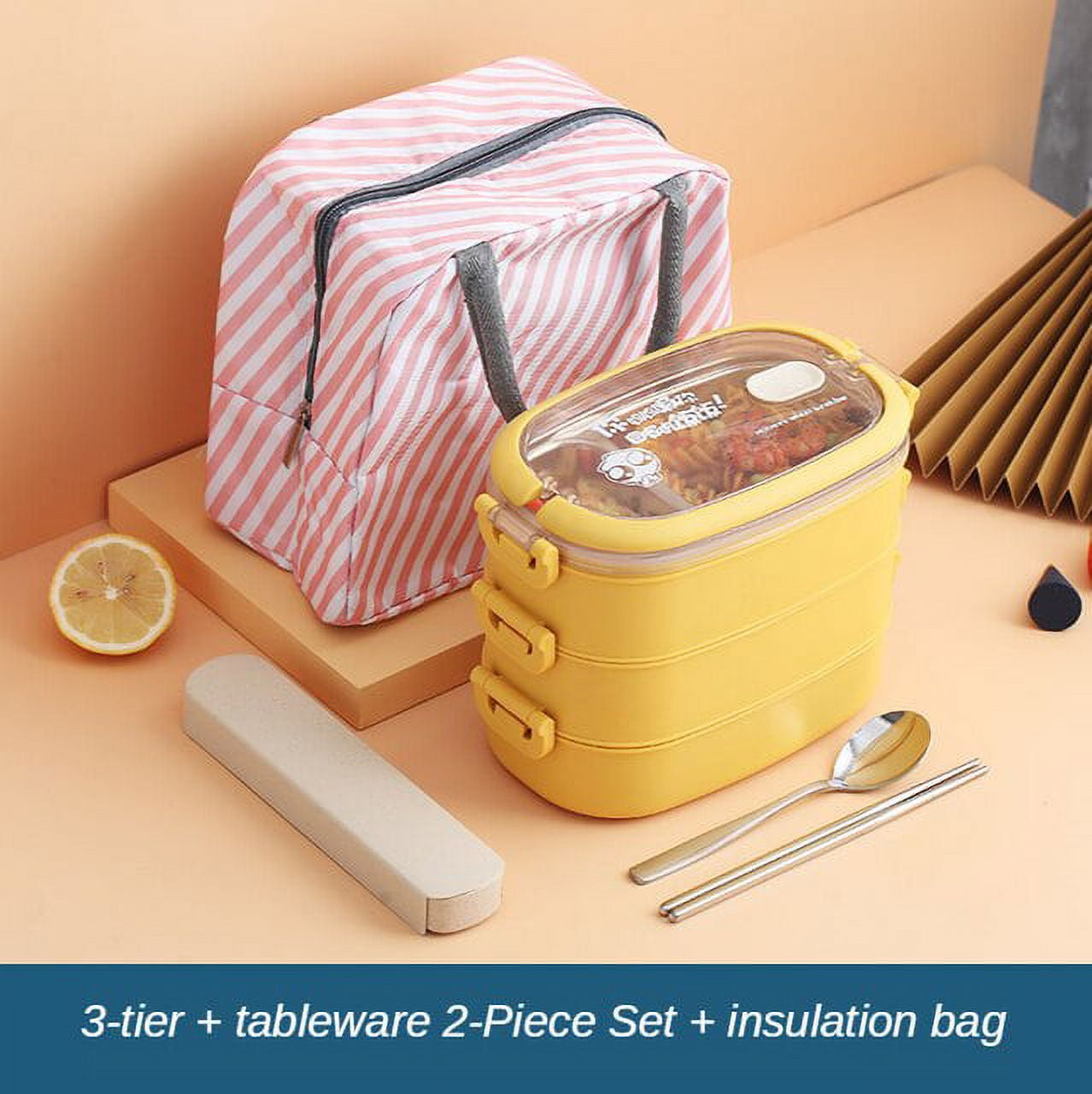 Stainless Steel Insulated Lunch Box Student School Multi-Layer Lunch ...