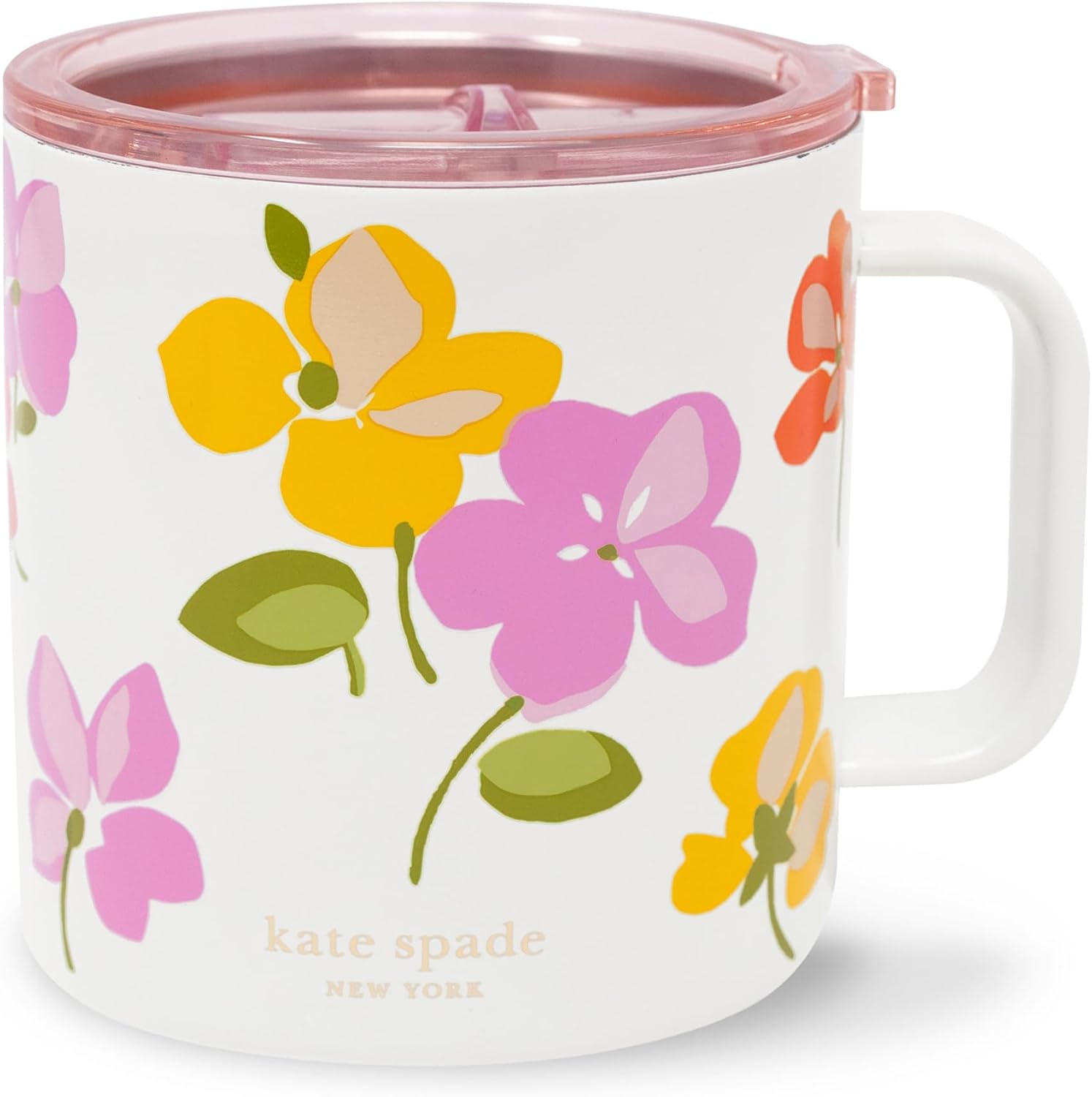 Stainless Steel Insulated Mug with Handle and Lid, 16 Ounce Double Wall ...