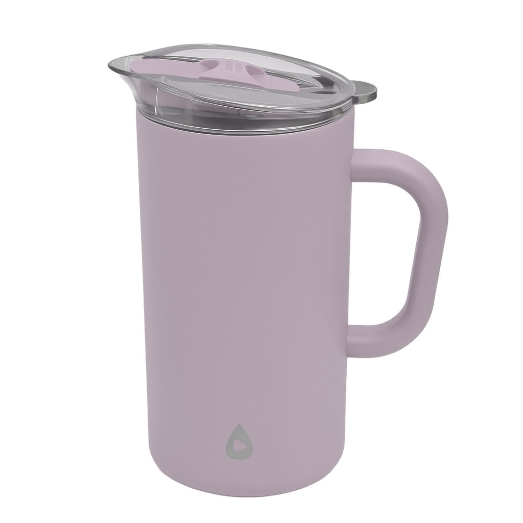 Stainless Steel Insulated Pitcher With Lid - 67oz Double Walled Vacuum ...