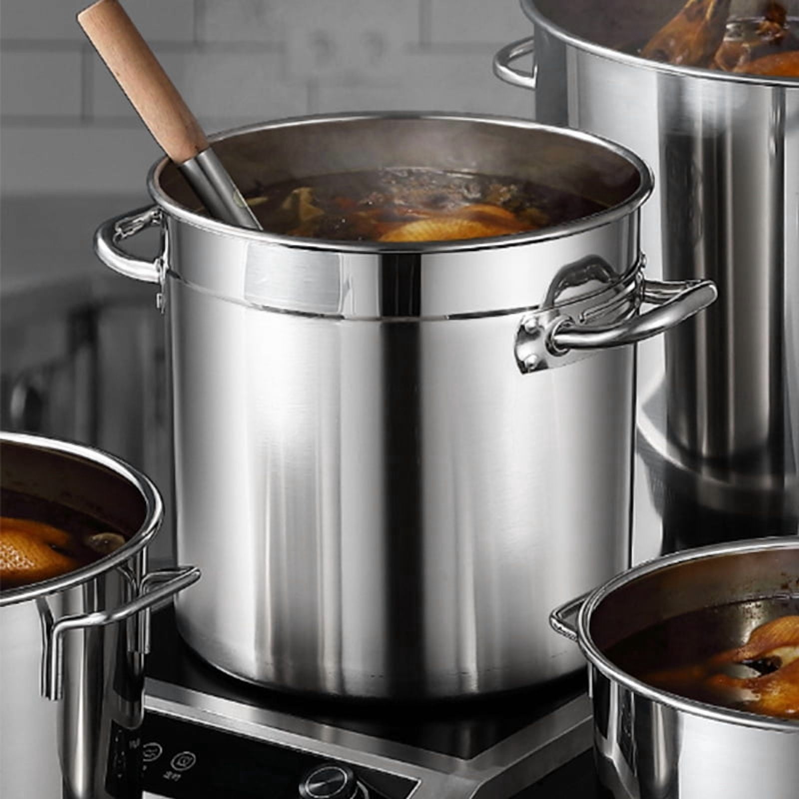 Stainless Steel Insulated Soup Pot 5.28gal, Thick Bottom Induction Gas ...