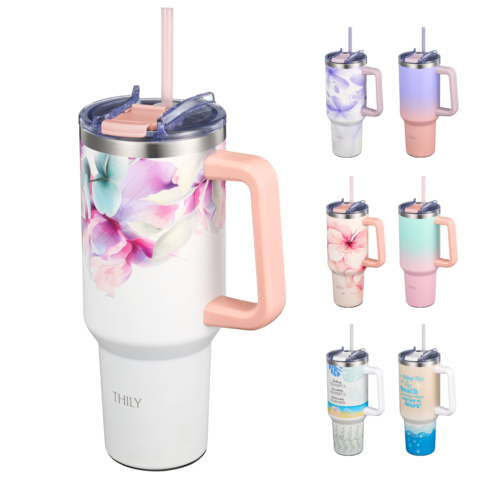 Stainless Steel Insulated Travel Mug - THILY 40 oz Water Tumbler with ...