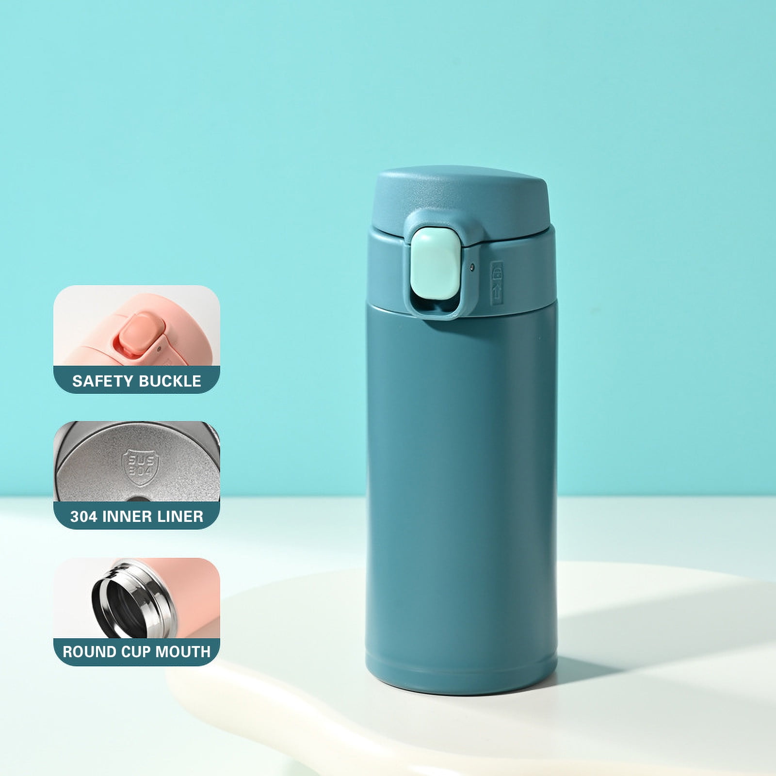 Stainless Steel Insulated Water Bottle with Handle 320ml Vacuum Flask ...