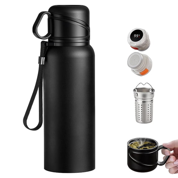 Stainless Steel Insulated Water Bottle with Tea Infuser and Digital ...