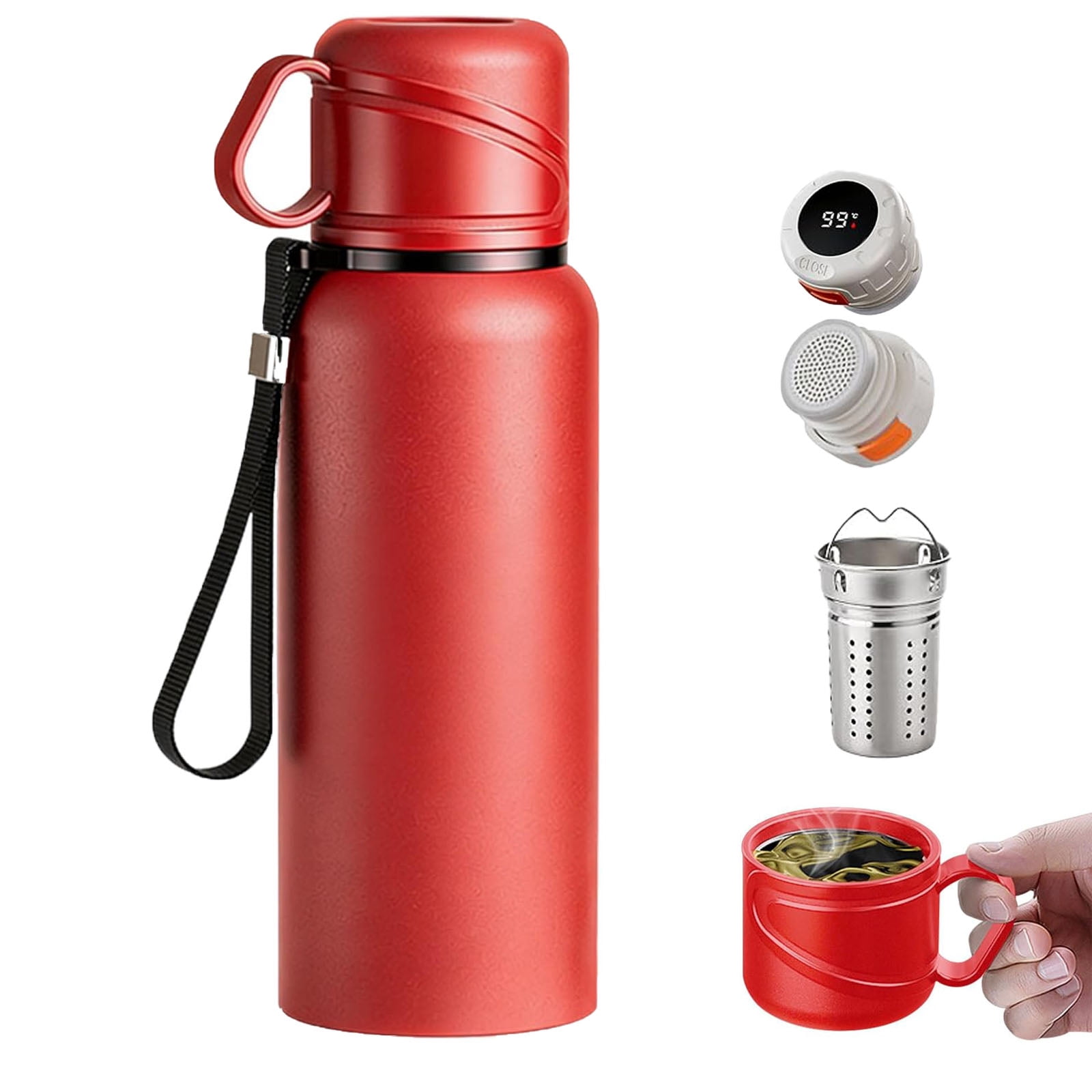 Stainless Steel Insulated Water Bottle with Tea Infuser and Digital ...