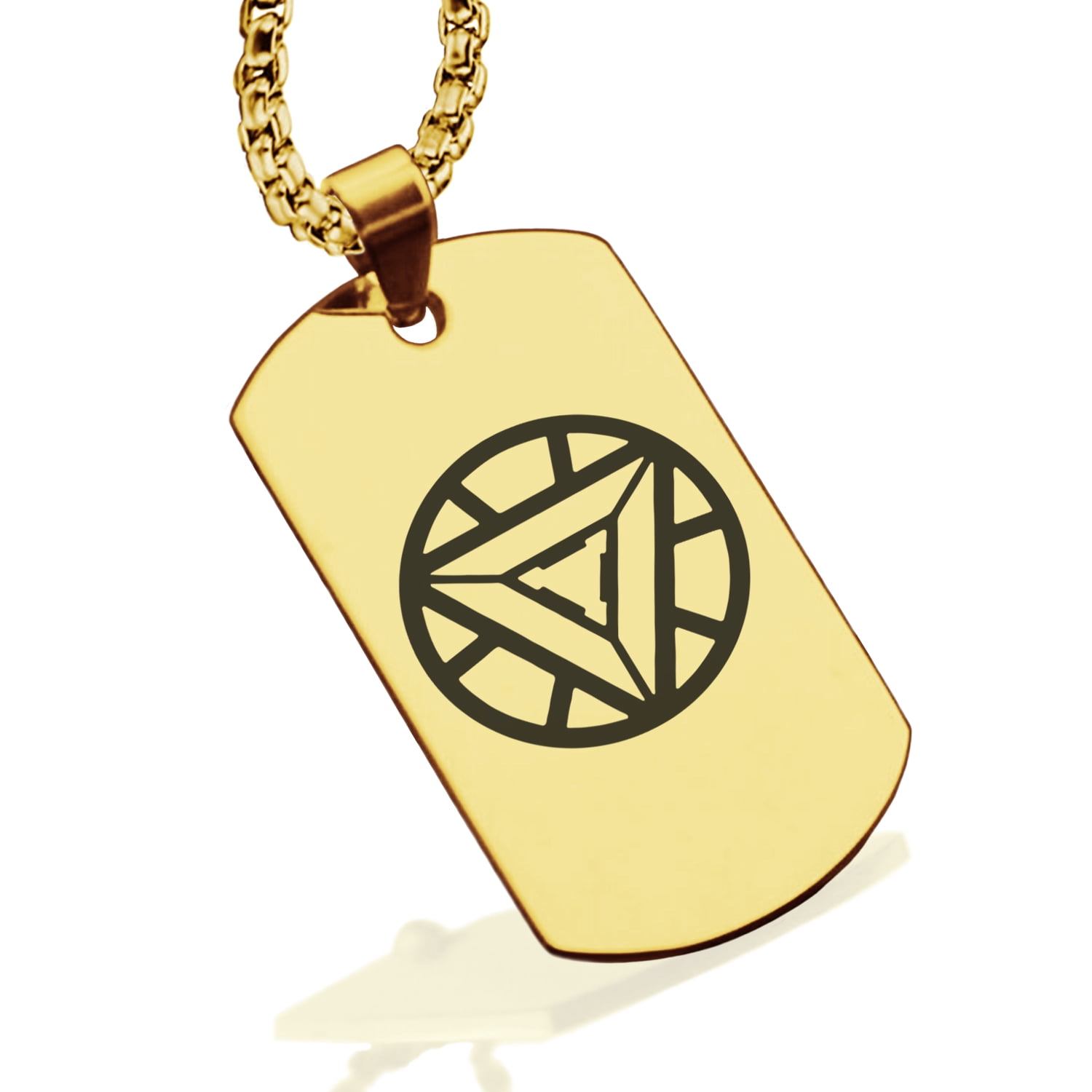 Stainless Steel Iron Man Dog Tag Pendant Necklace - Walmart.com