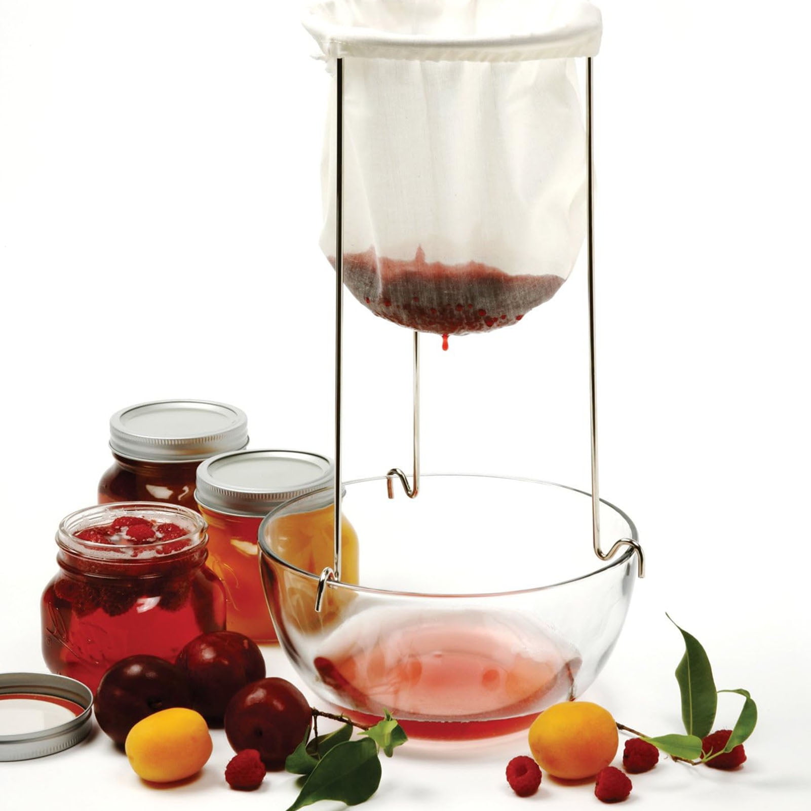 Stainless Steel Jelly Strainer Stand with Nylon Reusable Filter Bag ...
