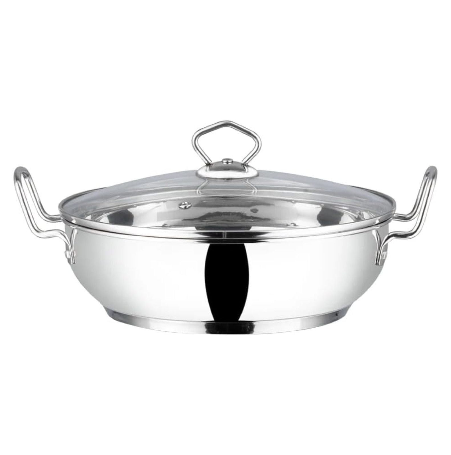 Stainless Steel Kadhai – Tempered Glass Lid – Induction Friendly Wok ...