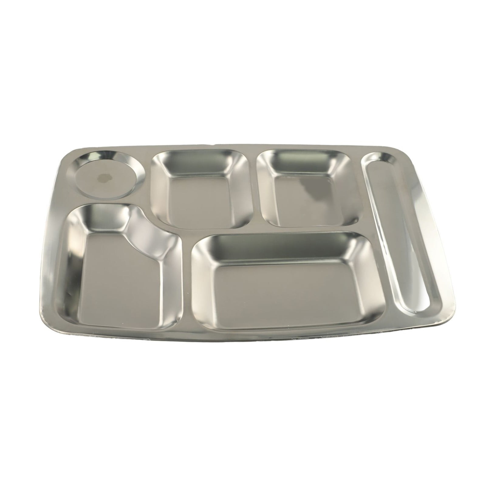 Stainless Steel Kids Snack Tray School Food Lunch Box Plate 4/5/6 Grids ...