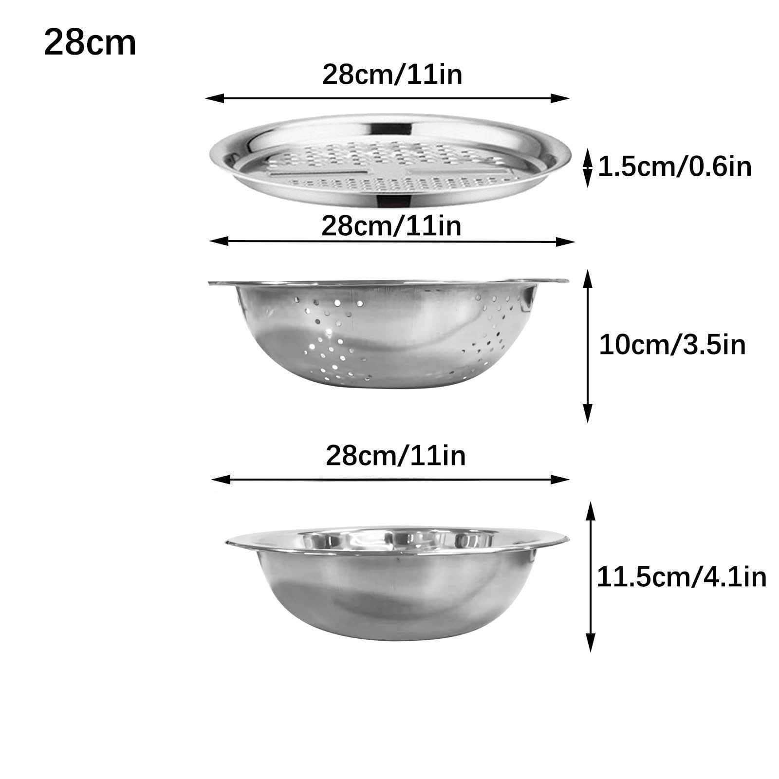 Stainless Steel Kitchen Basin - Multifunctional Colander Strainer, 3-in ...