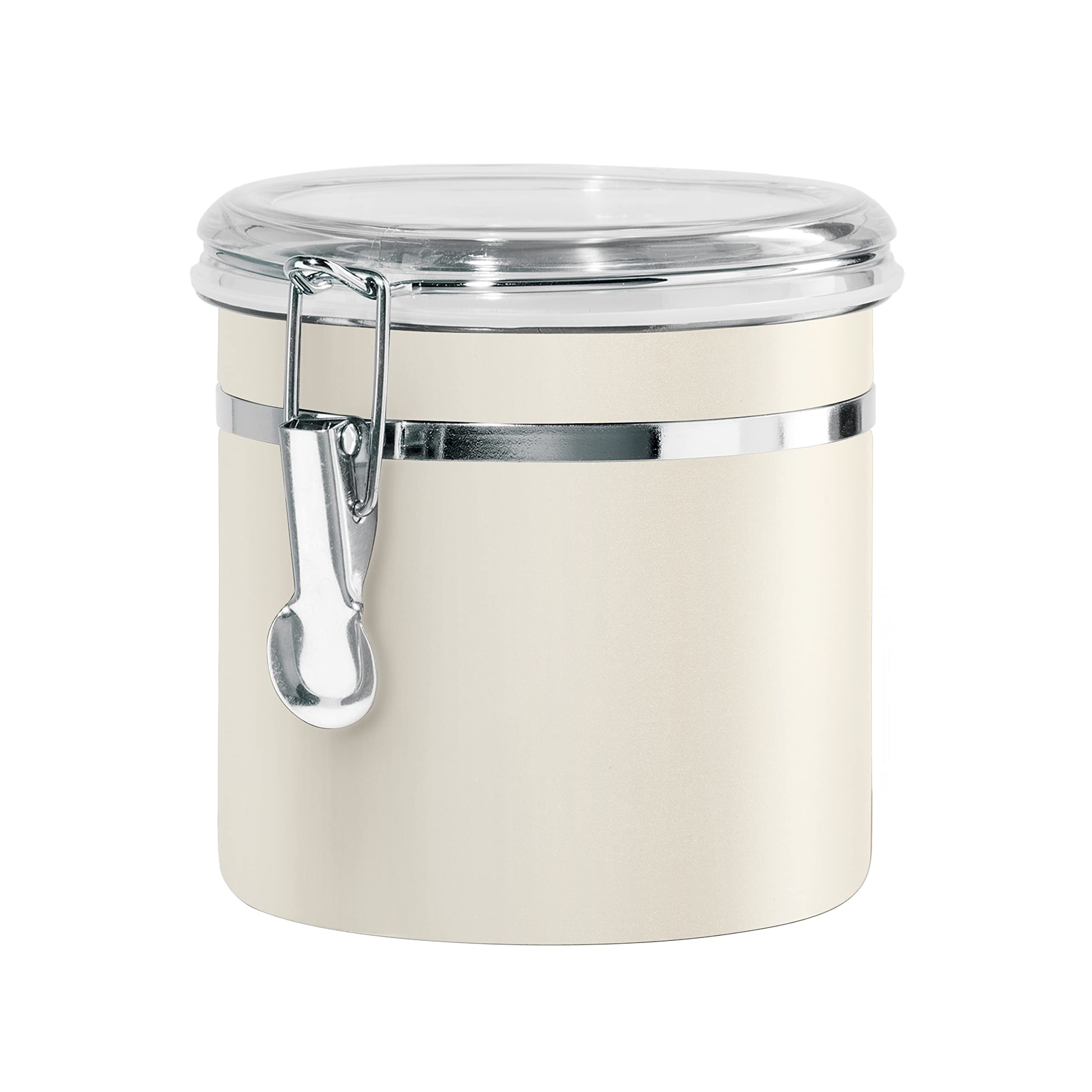 Stainless Steel Kitchen Canister 36 fl oz, Gray - Airtight Clamp Lid ...