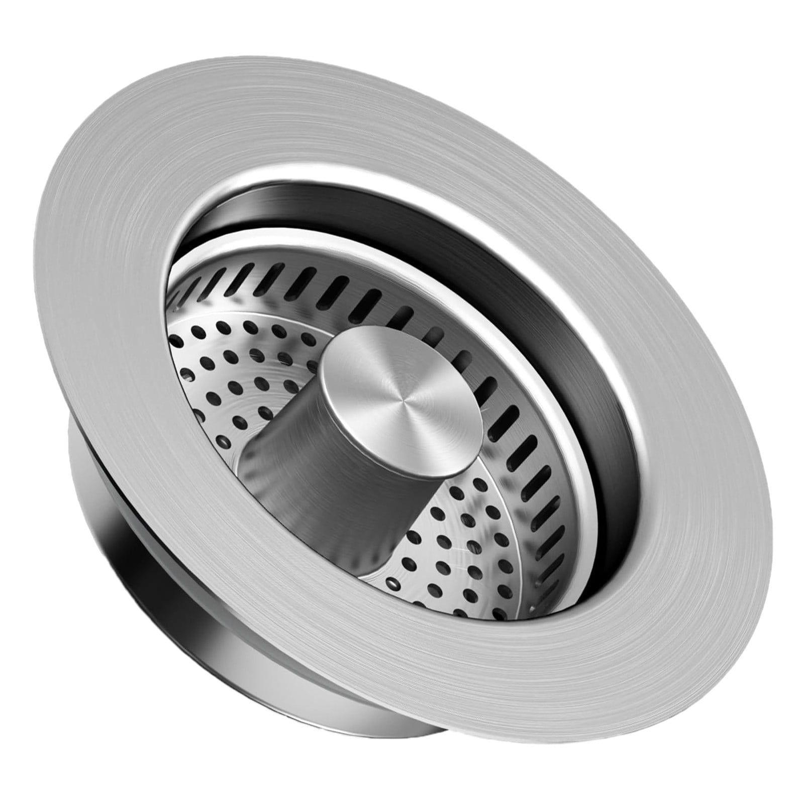 Stainless Steel Kitchen Drain Strainer with Spring Stopper Easy Clean ...