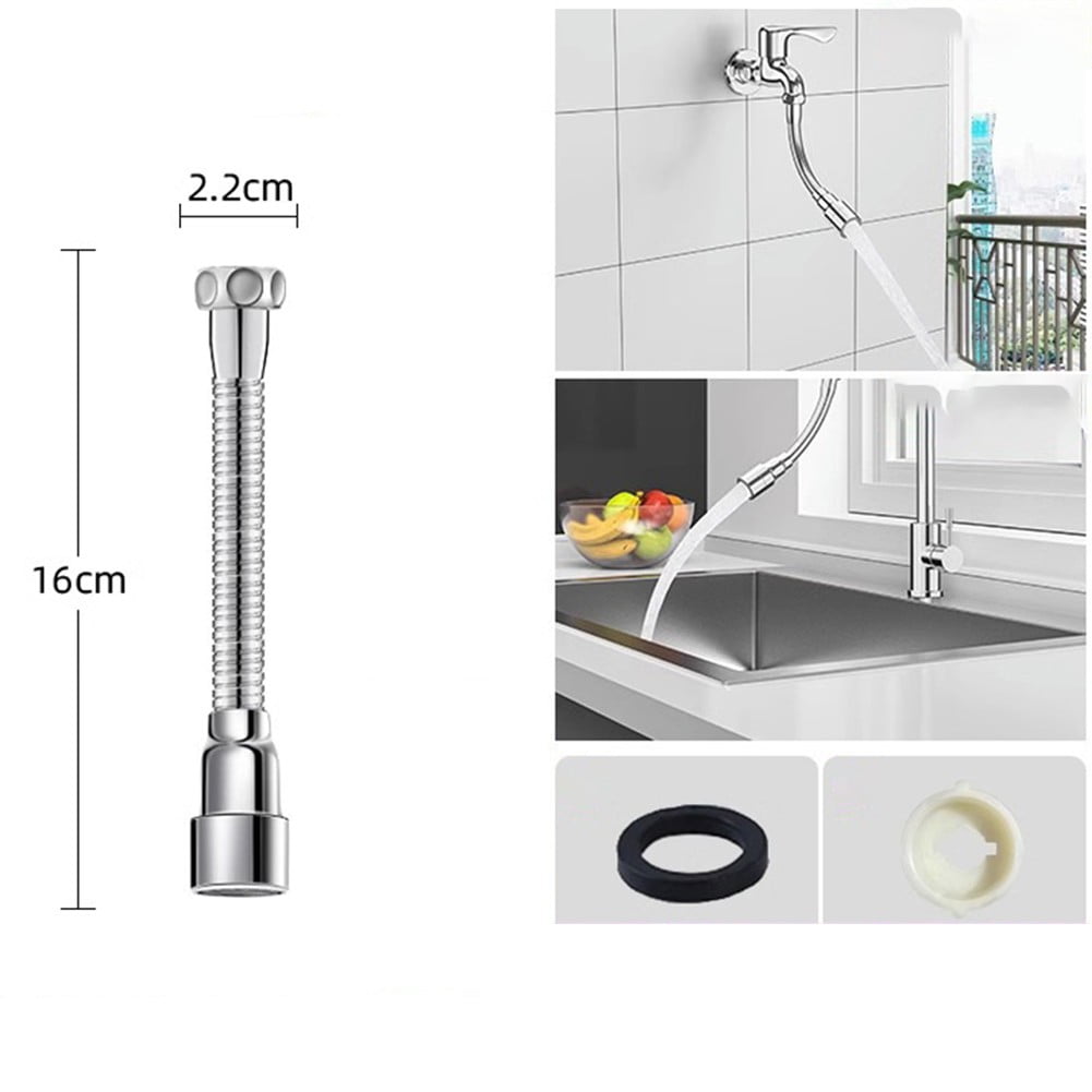 Stainless Steel Kitchen Faucet Extender 360° Anti-Splash Nozzle Aerator ...