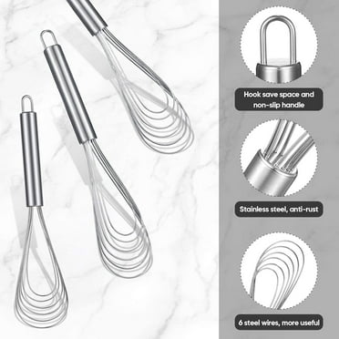 8 inches 3 Pack Wire Whisks for Household Purposes Pack of Stainless ...