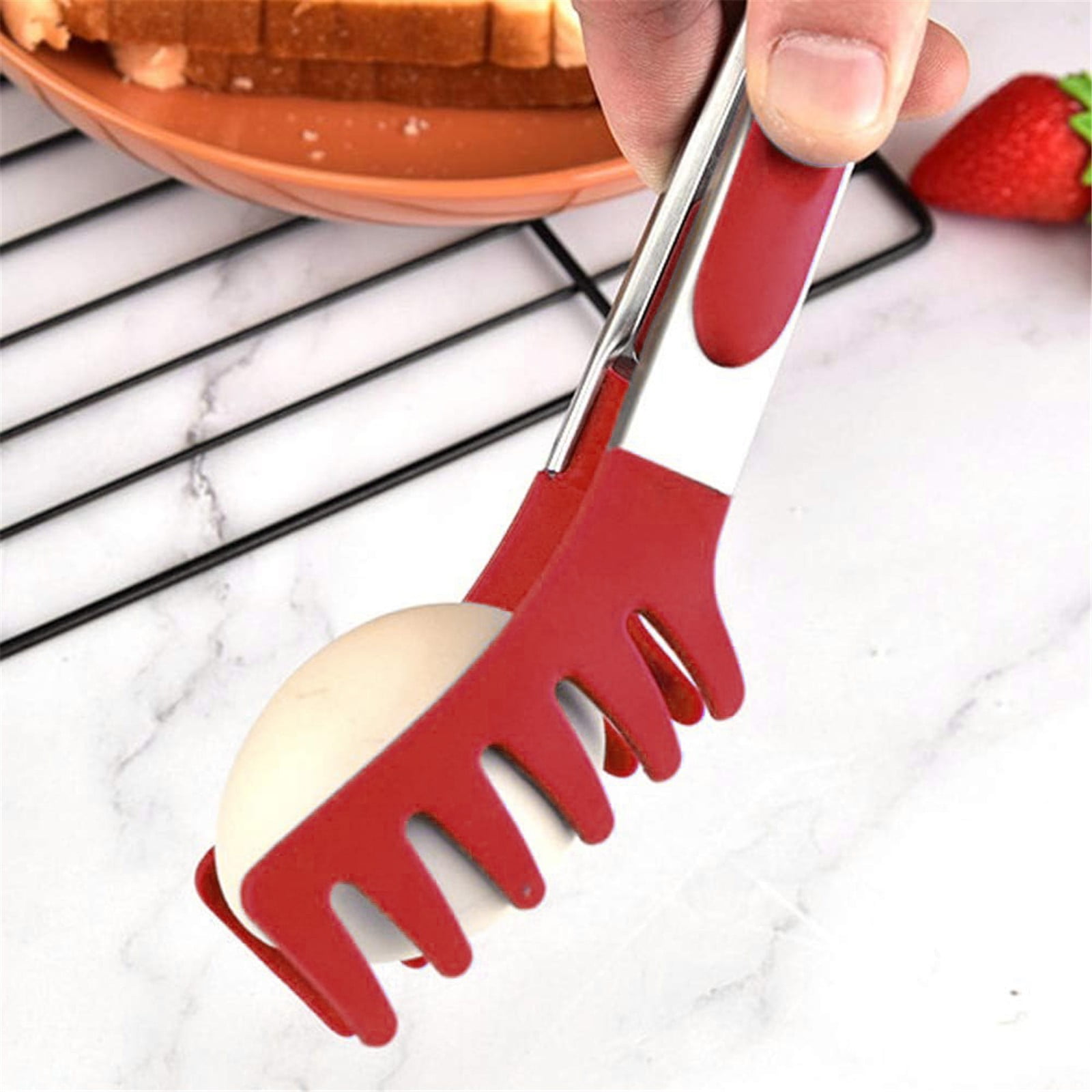 Stainless Steel Kitchen Food Tongs Set for Cooking with Silicone Tips ...