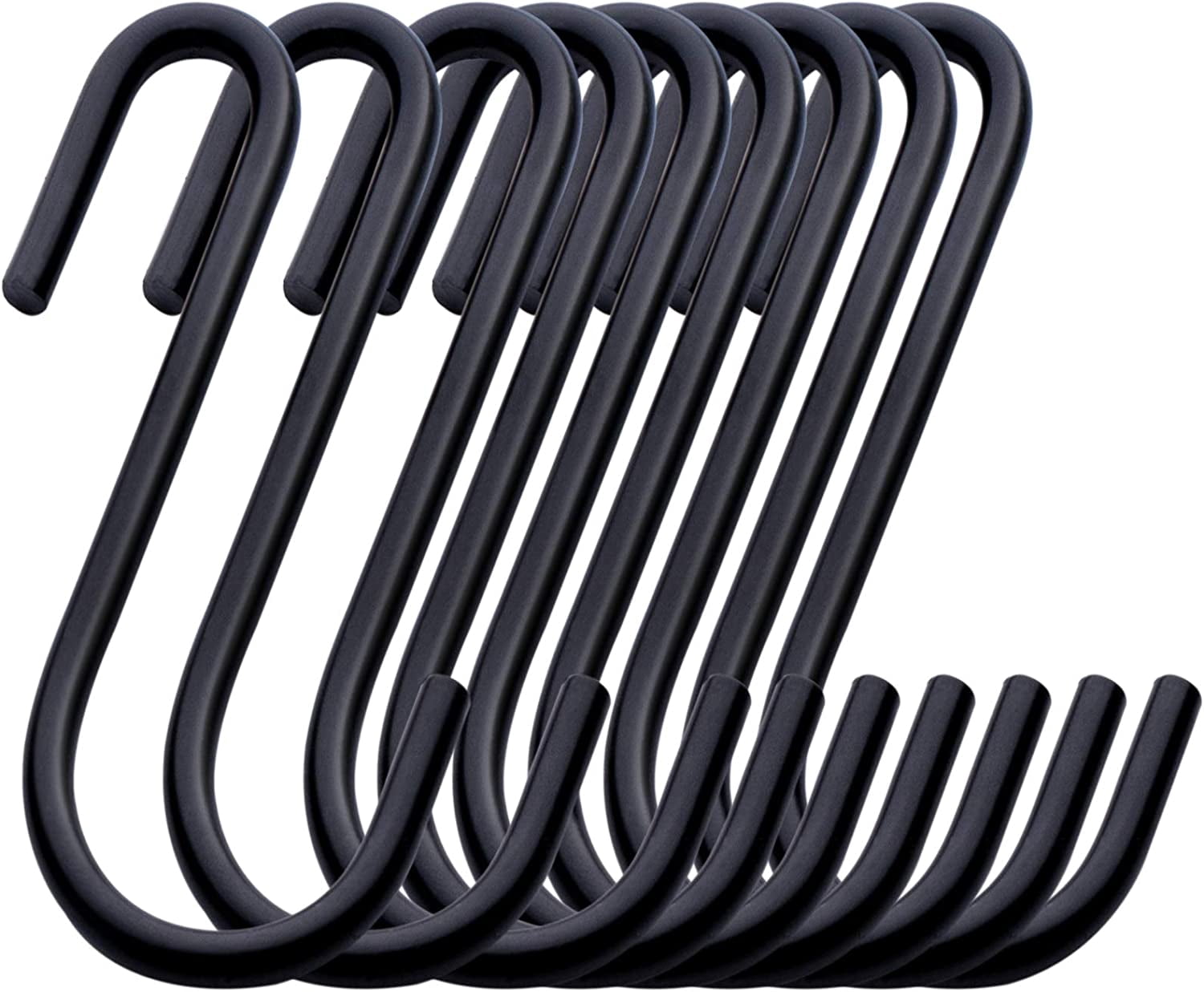 Stainless Steel Kitchen Hooks S-Shaped Hooks (Matte Black 32 Pieces ...