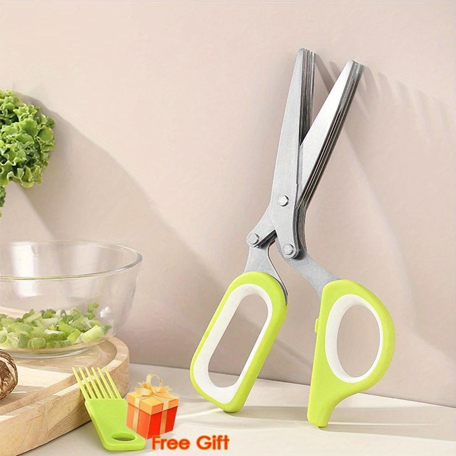 Stainless Steel Kitchen Multi-functional Scissors with Five-layer Blades for Cutting Scallions ...