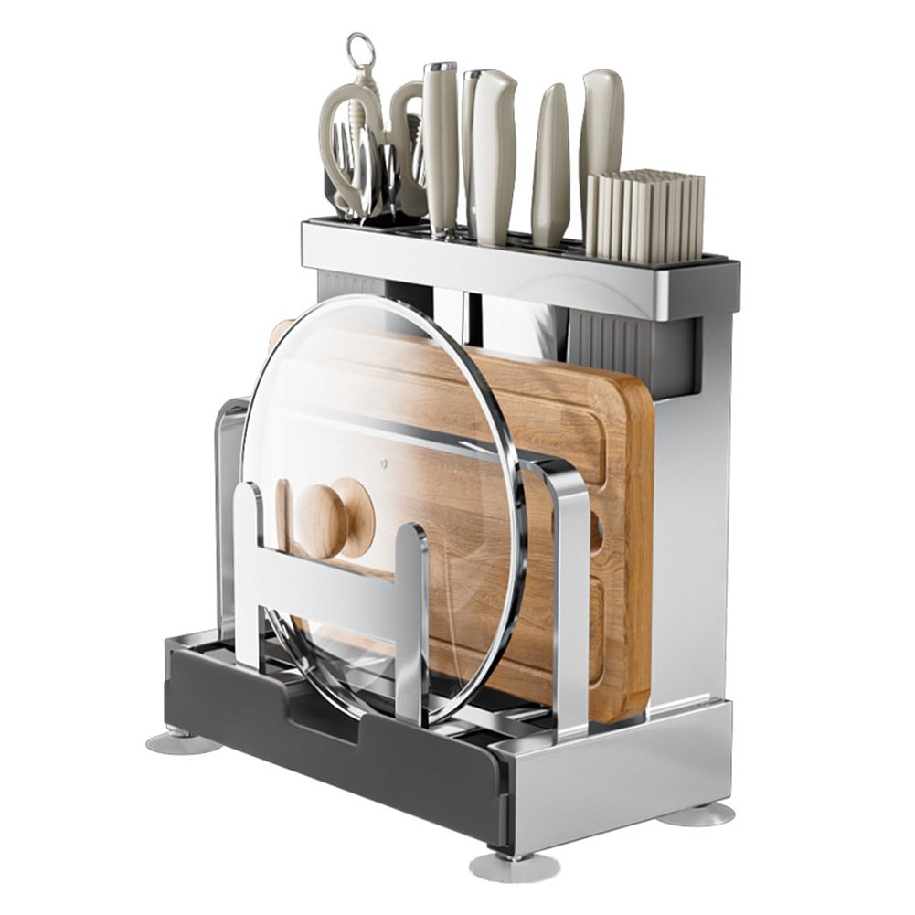 Stainless Steel Kitchen Organizer Rack with Drain Tray Countertop ...