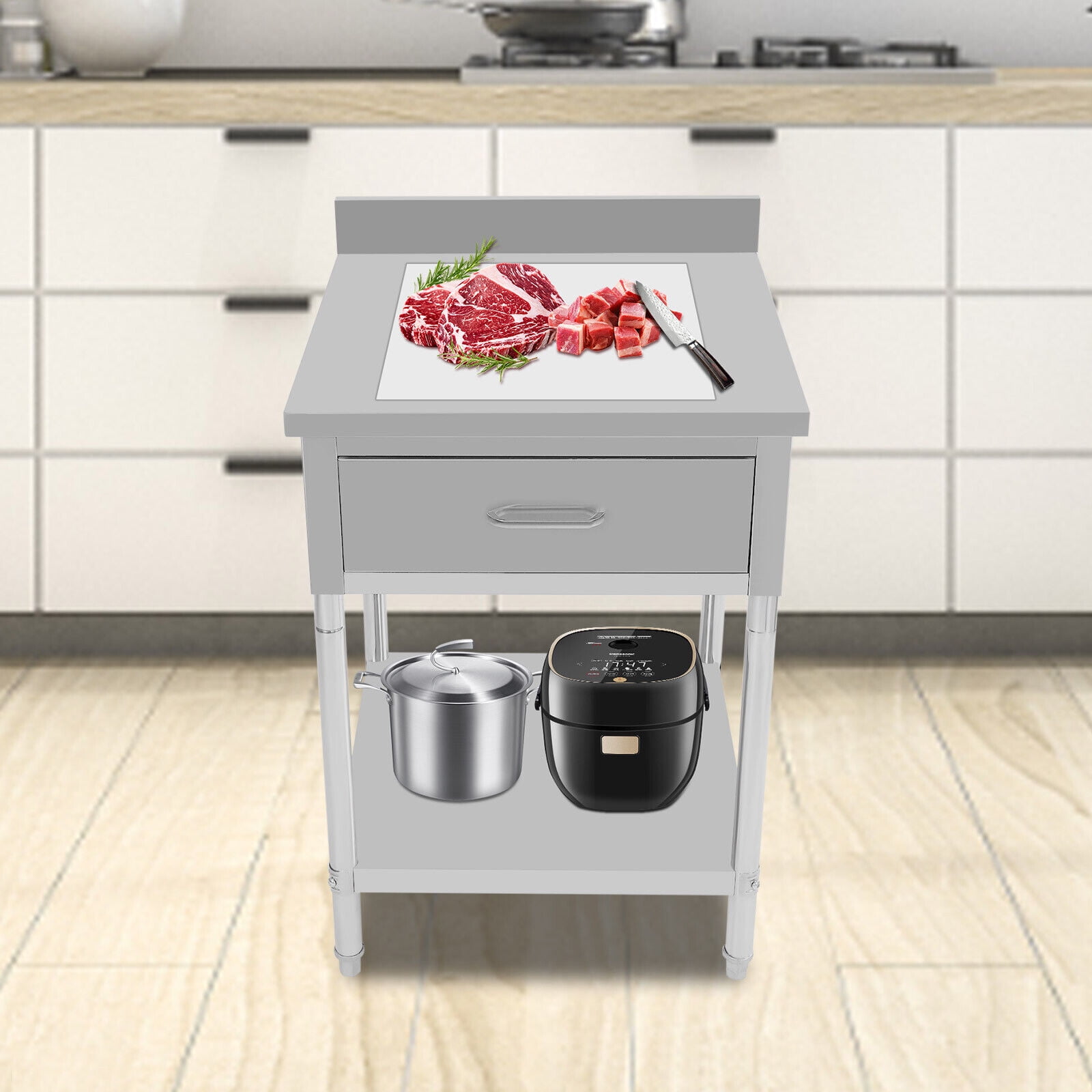 Stainless Steel Kitchen Restaurant Work Prep Table w/ Drawer Heavy Duty ...