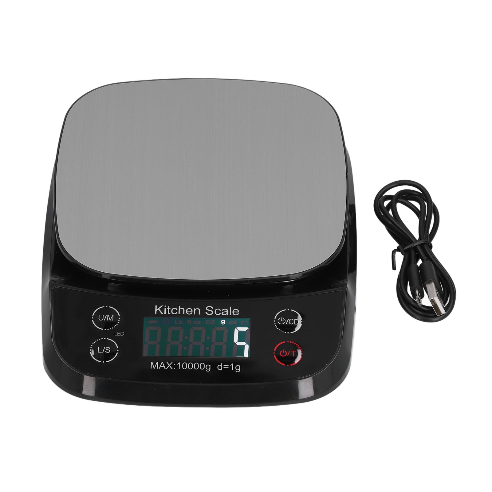 Stainless Steel Kitchen Scale, Rechargeable Baking Scale for Food, 10kg ...