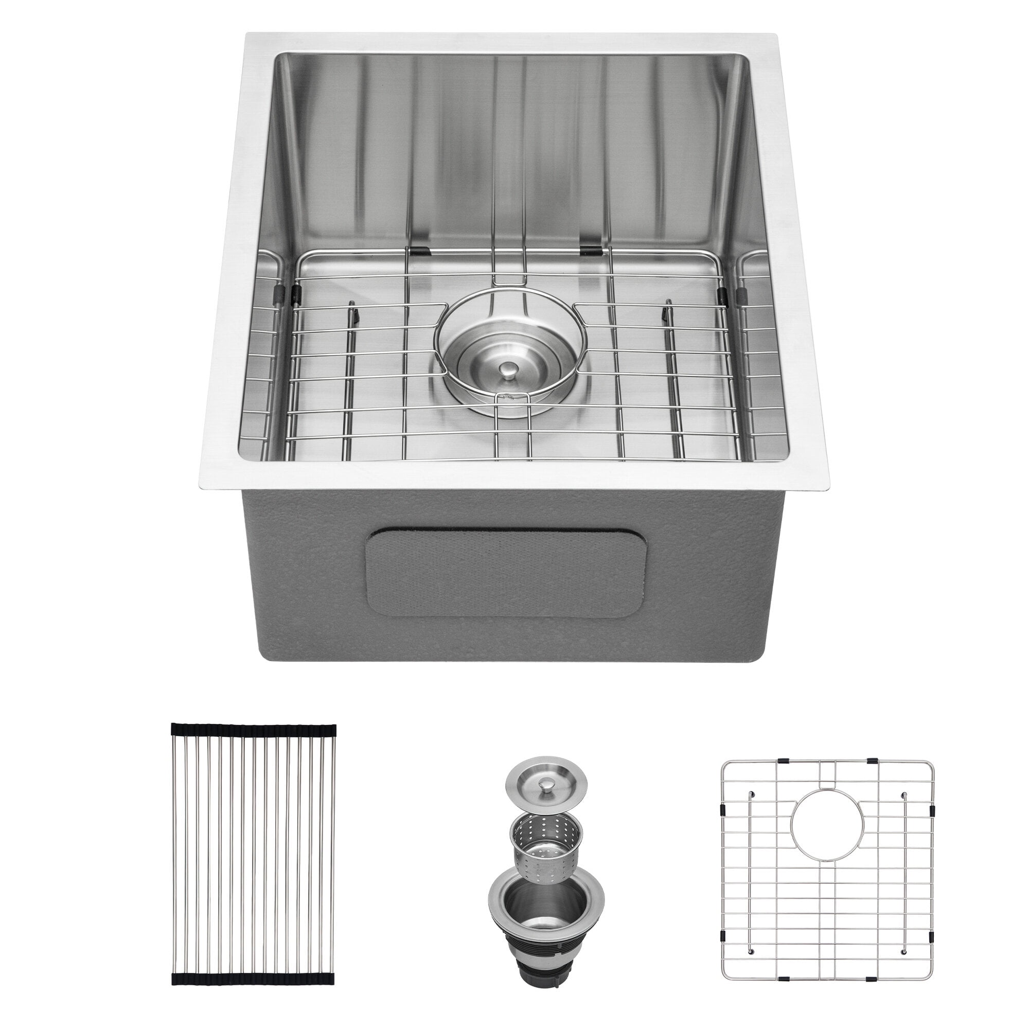 Stainless Steel Kitchen Sink 15 Inch Undermount Sink - 15"x17"x10 ...