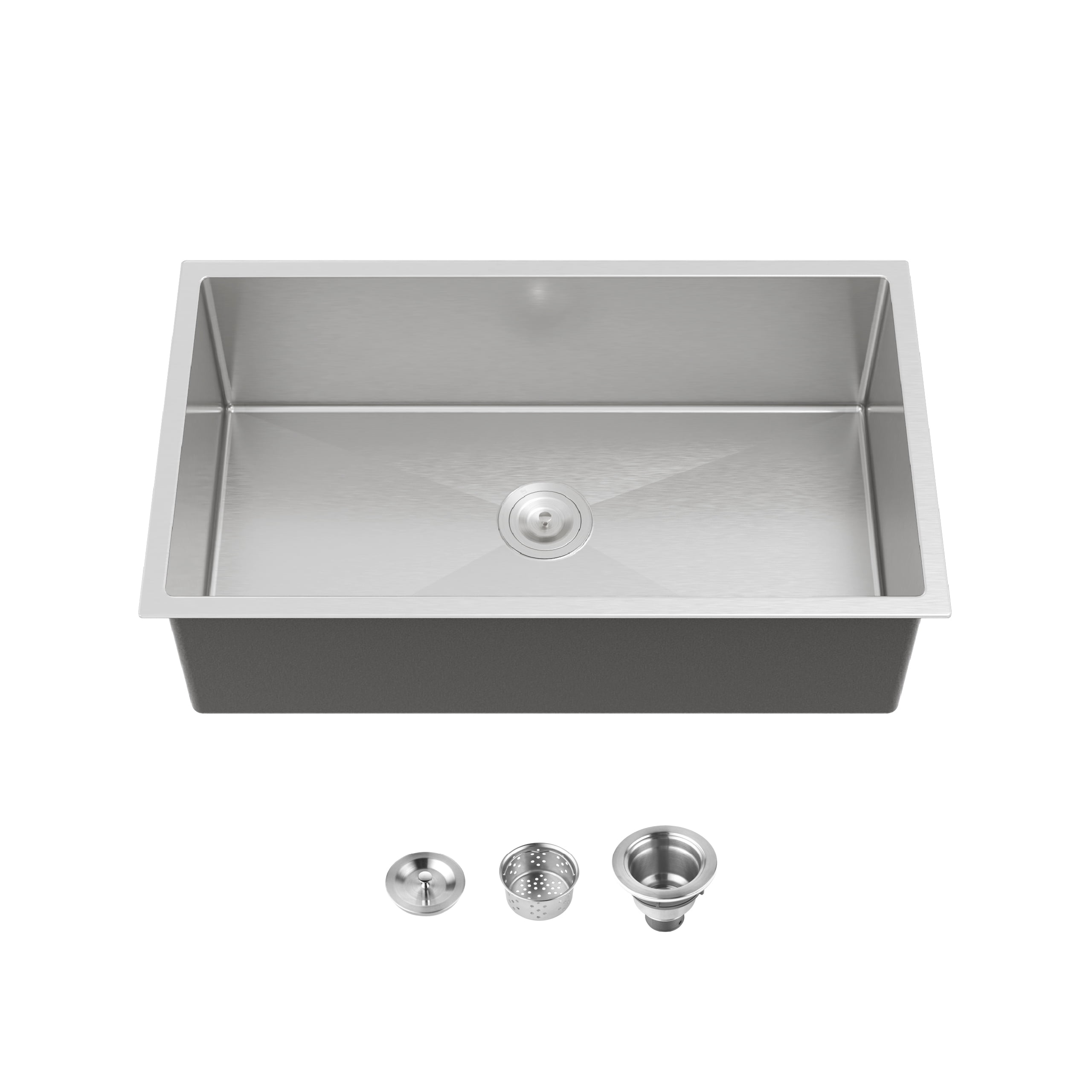 Stainless Steel Kitchen Sink, 33″x19″ Drop In Single Bowl, Undermount ...