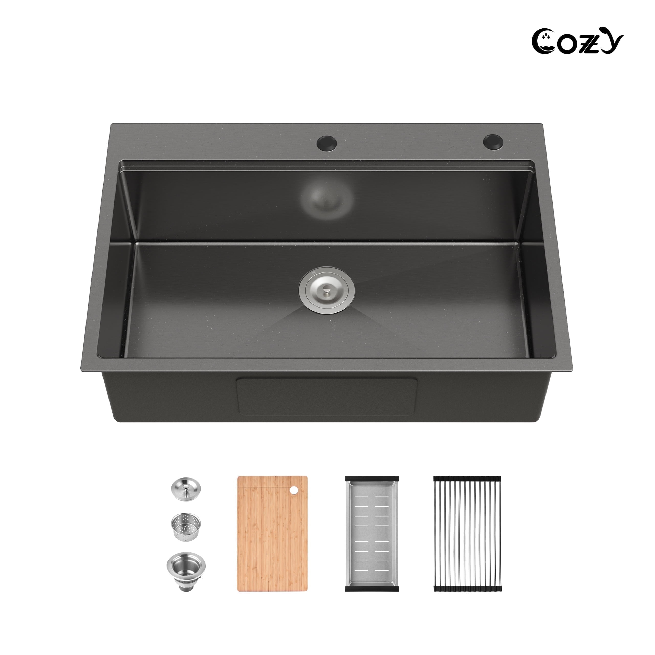 Stainless Steel Kitchen Sink, 33x22″ Single Bowl Overmount Handmade ...