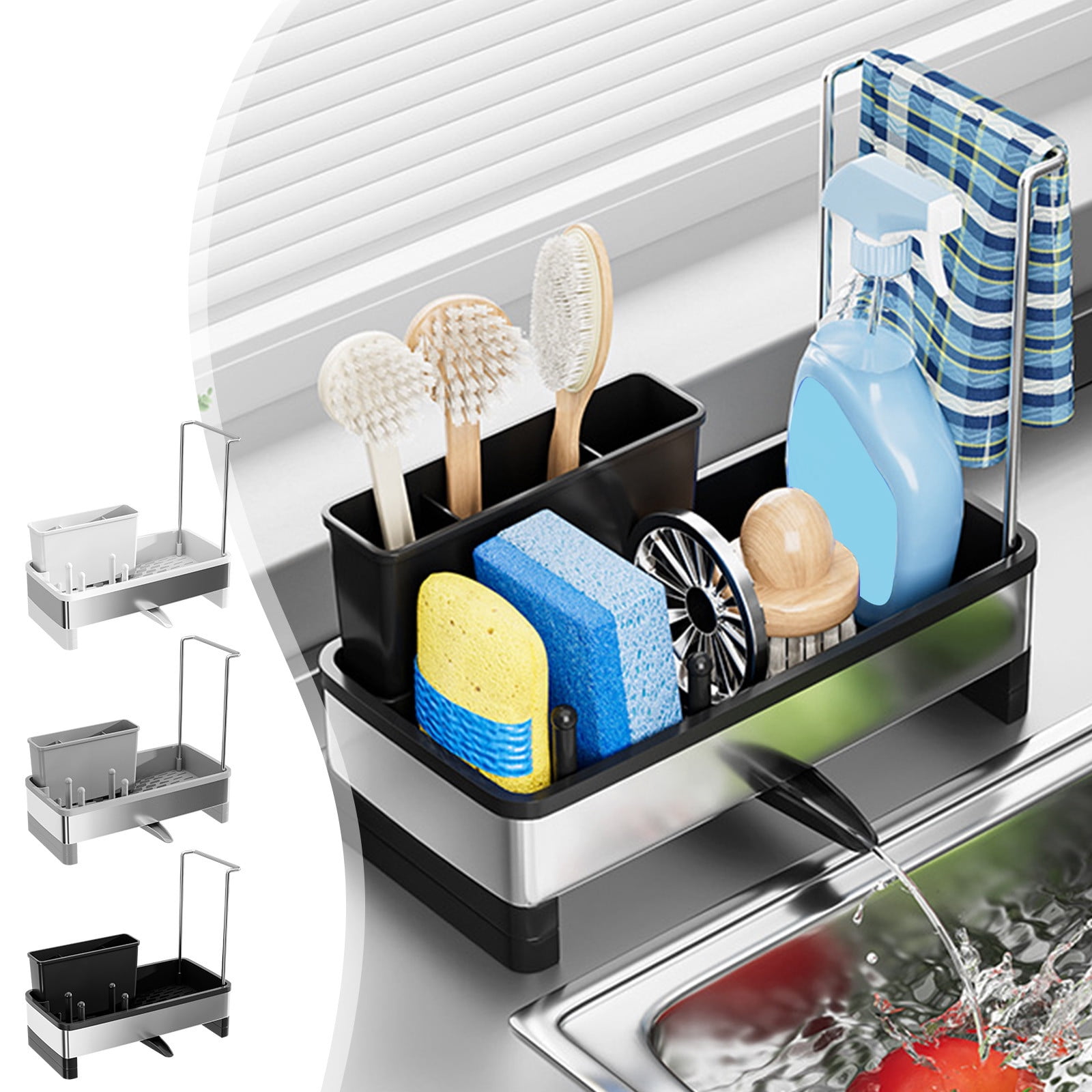 Stainless Steel Kitchen Sink Sponge Drainer Organizer | Dishcloth ...