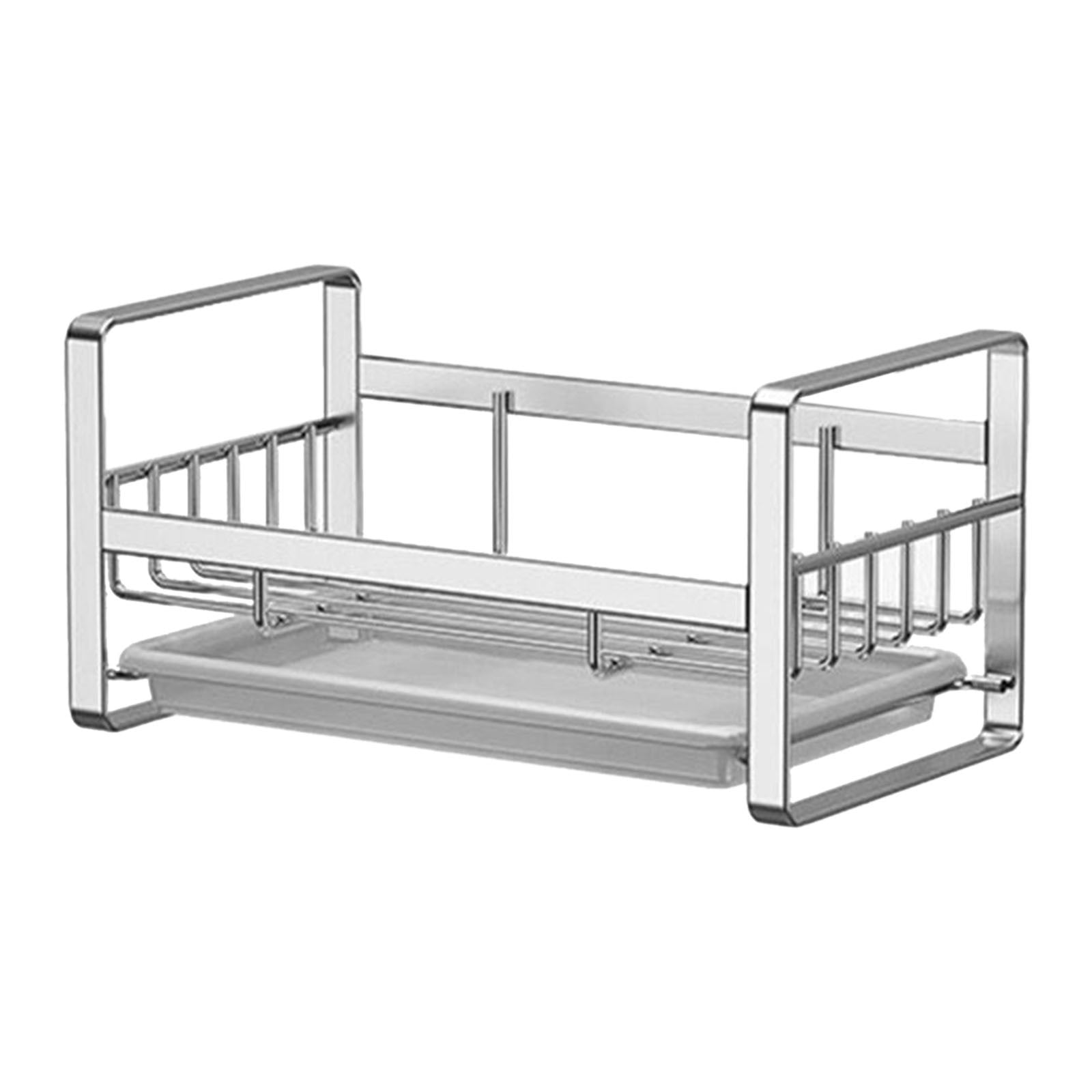 Stainless Steel Kitchen Sponge Holder with Drain Tray - Sink Organizer ...