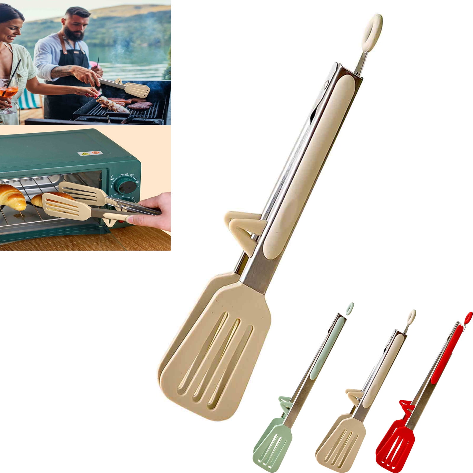 Stainless Steel Kitchen Tongs Set, 9 and 12 Inch, Heat Resistant ...