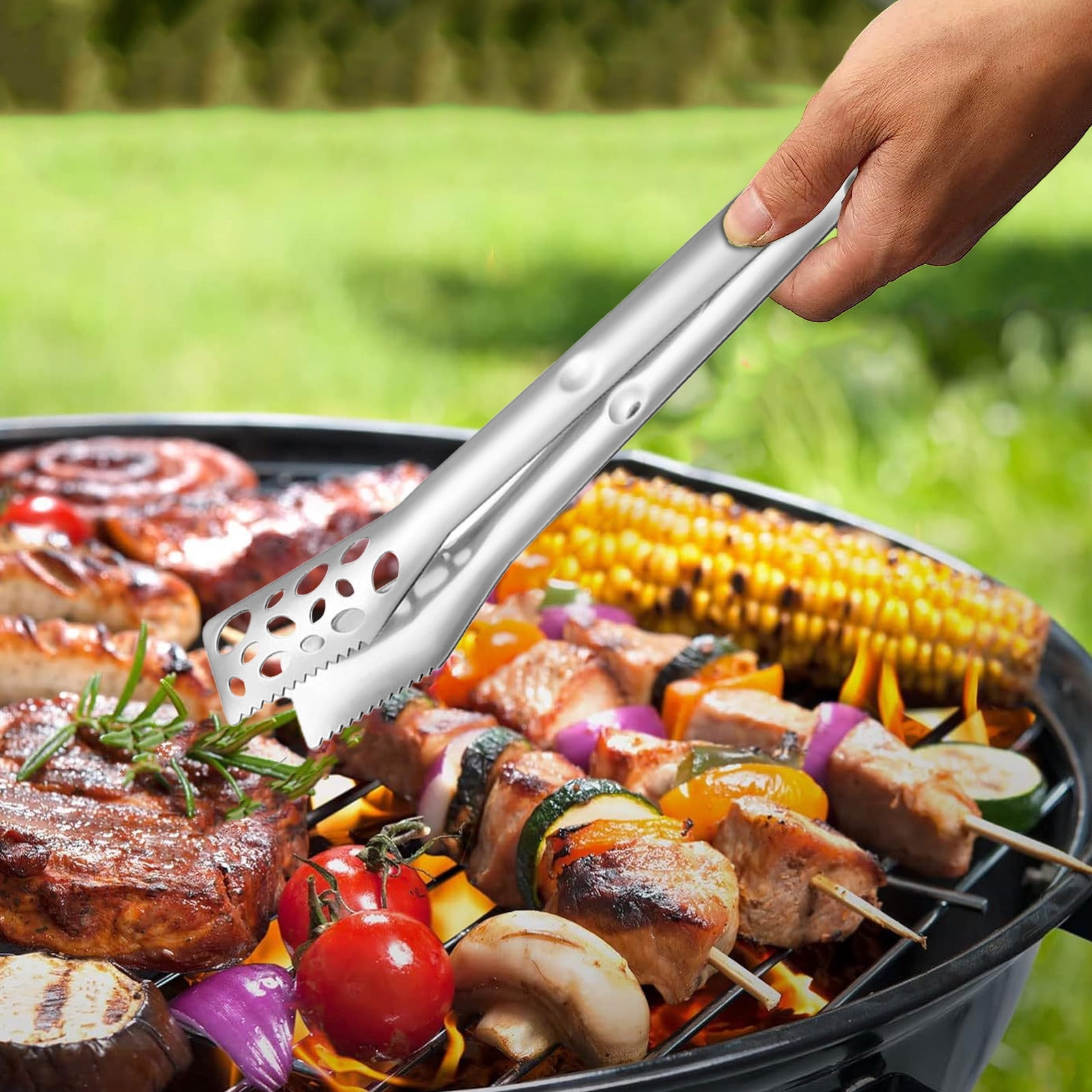 Stainless Steel Kitchen Tongs9.84" BBQ & Cooking Tongs for Grilling ...