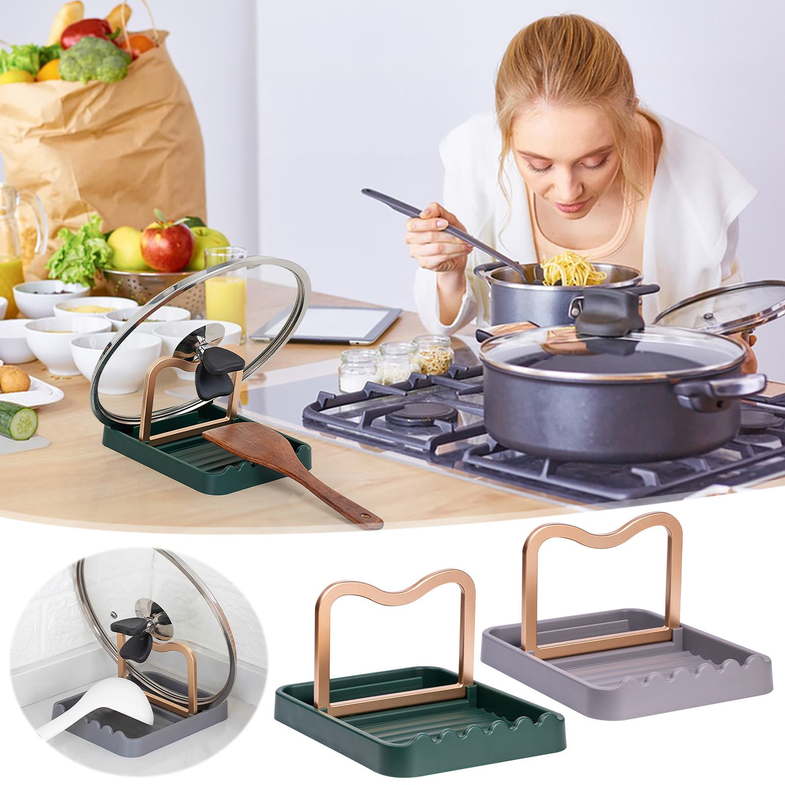 Stainless Steel Kitchen Utensil Holder, 4-Piece Set, Drainable Design ...