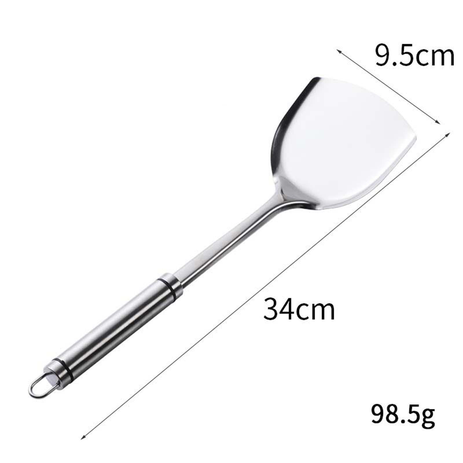 Stainless Steel Kitchen Utensil Set with Spatula Turner Skimmer | Long ...