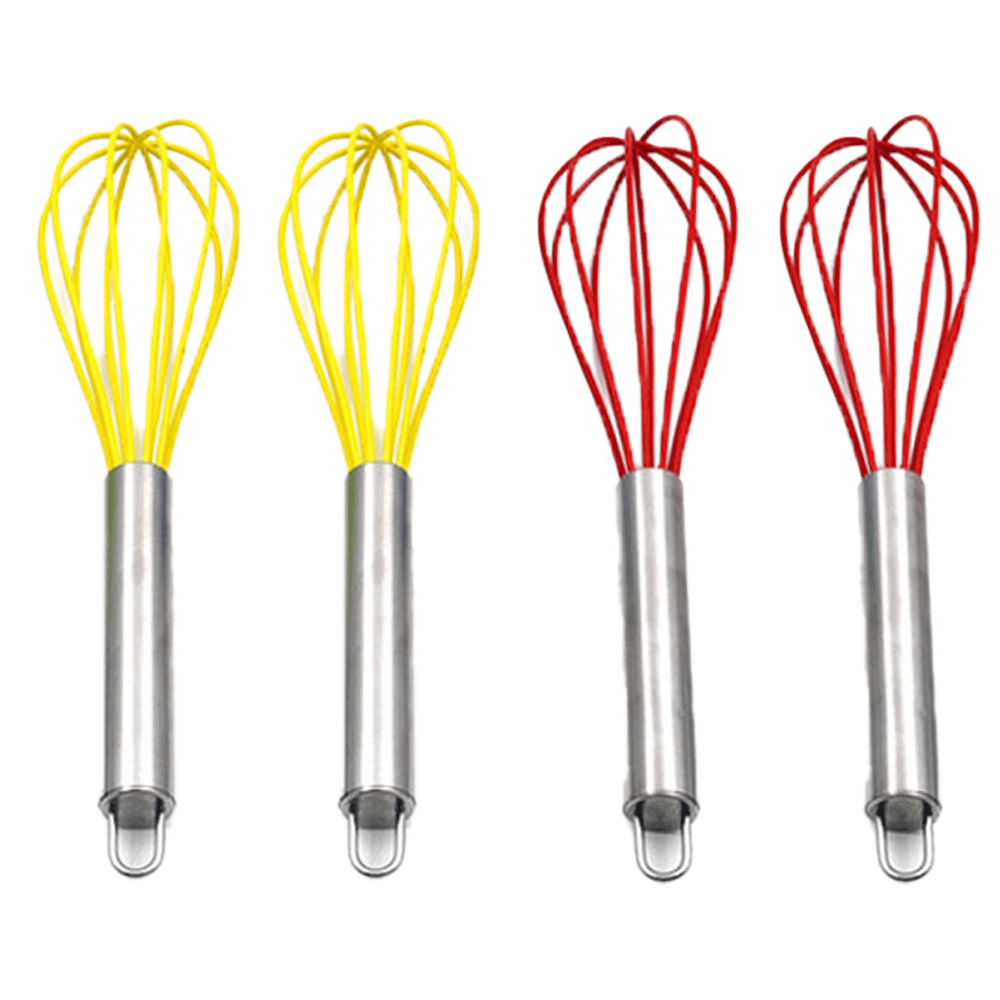 Stainless Steel Kitchen Whisks 4 Pack Colorful Mini Silicone Kitchen ...