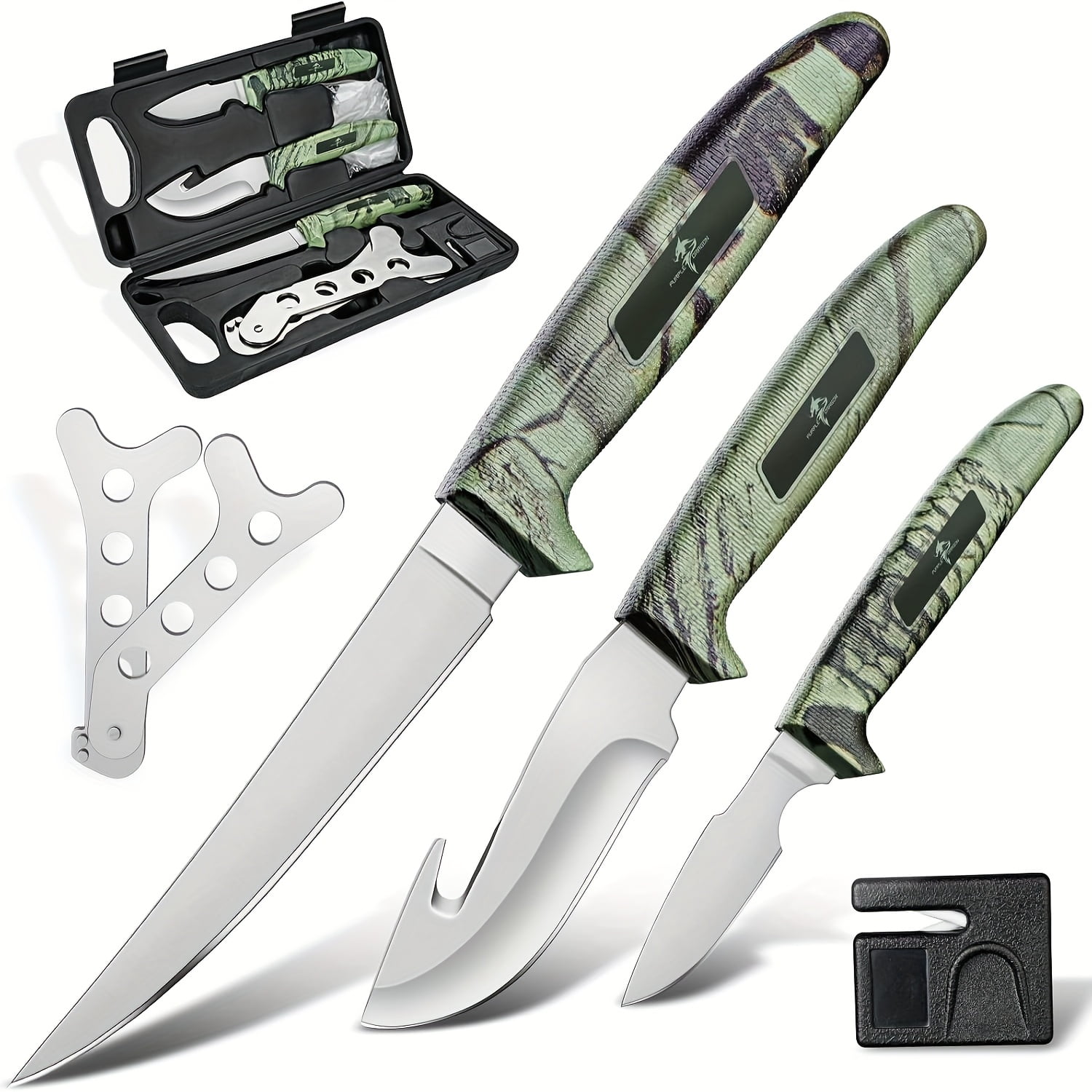 Stainless Steel Knife Set - Butcher Game Processor Set, Essential Field ...